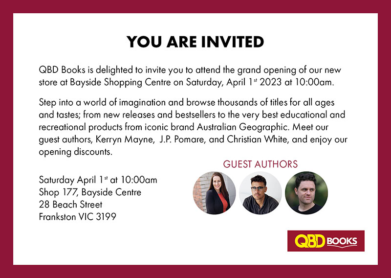 Grand Opening- QBD Books Bayside - Events | QBD Books
